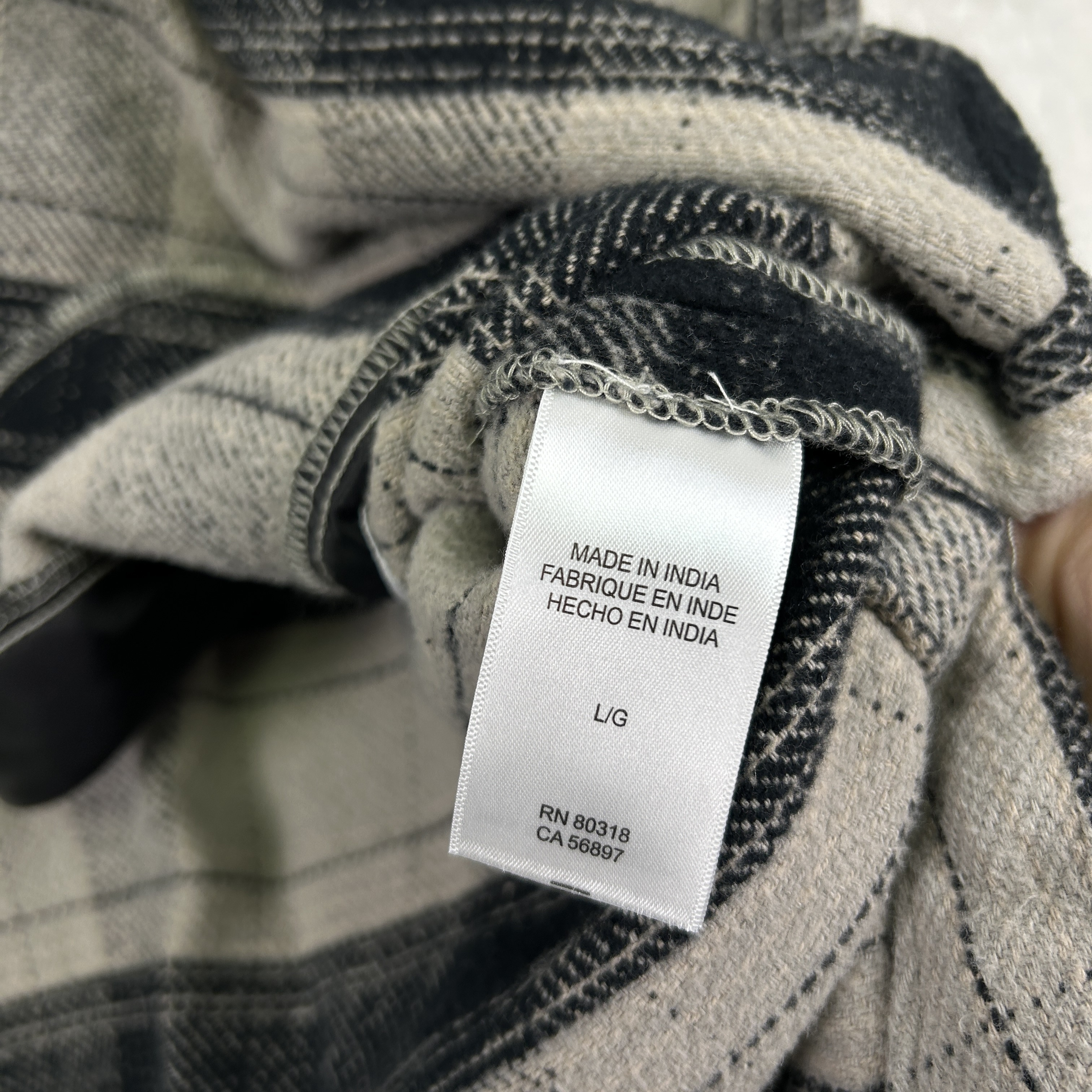 Lucky Brand Shacket Womens Large Plaid Flannel Button Up Jacket Gray ...