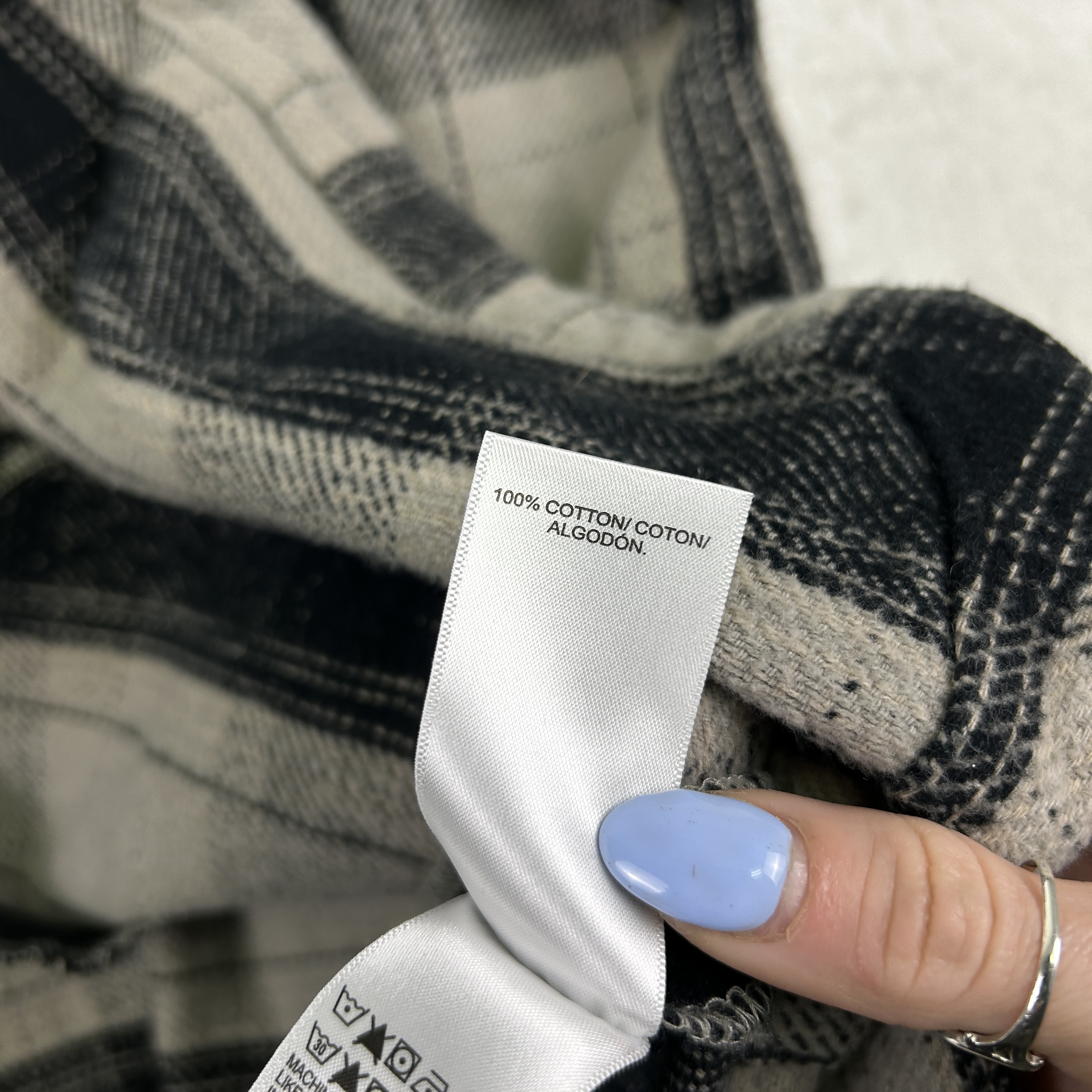 Lucky Brand Shacket Womens Large Plaid Flannel Button Up Jacket Gray ...